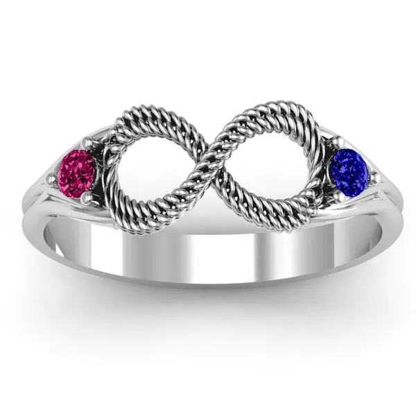 Jewlr Braided Infinity Ring With Two Stones