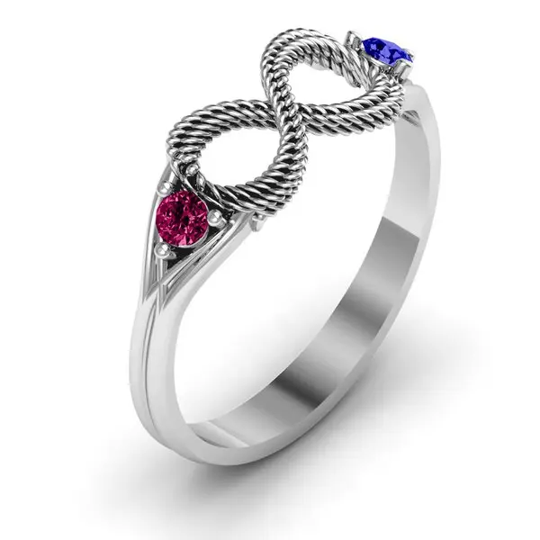 Jewlr Braided Infinity Ring With Two Stones