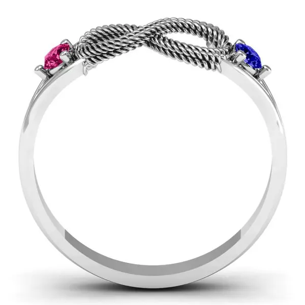 Jewlr Braided Infinity Ring With Two Stones