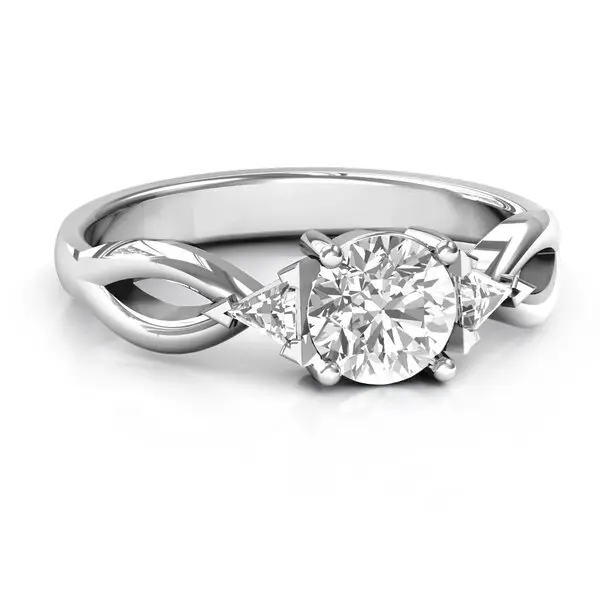 Jewlr Braided Shank Ring With Trillian Accents