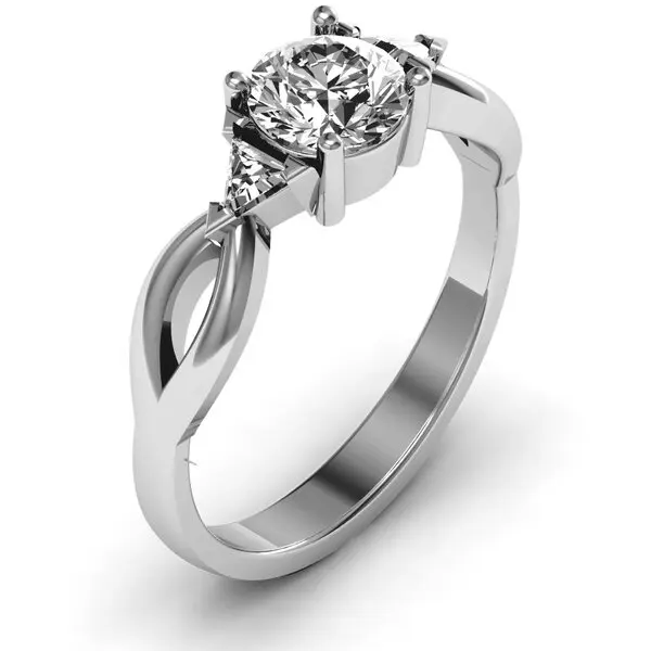 Jewlr Braided Shank Ring With Trillian Accents