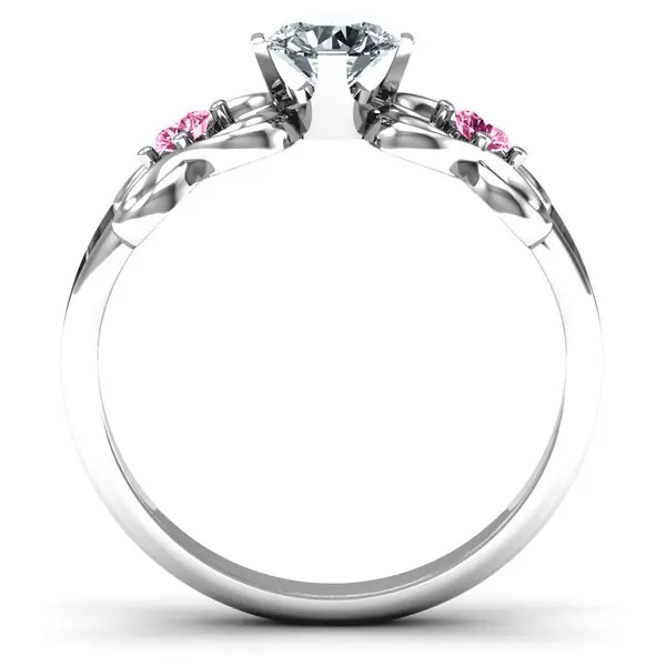 Jewlr Quad Infinity Ring With Center Stone And Dual Accent Ring