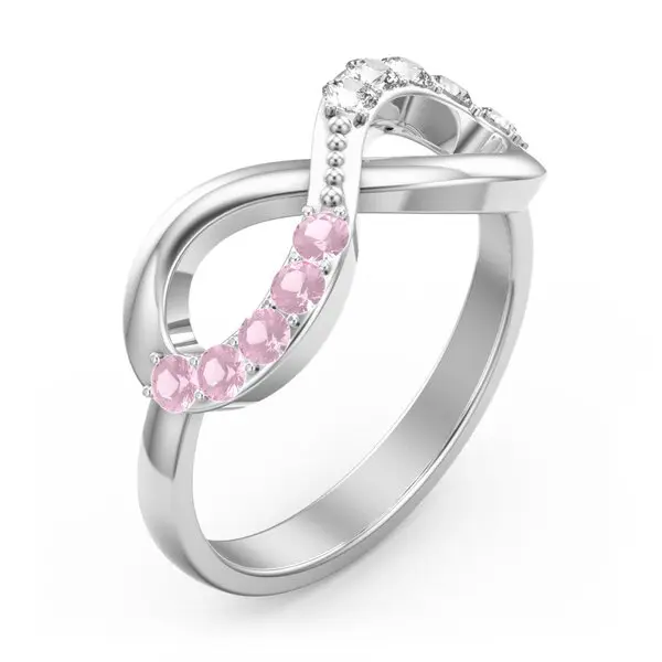 Jewlr Birthstone Infinity Accent Ring