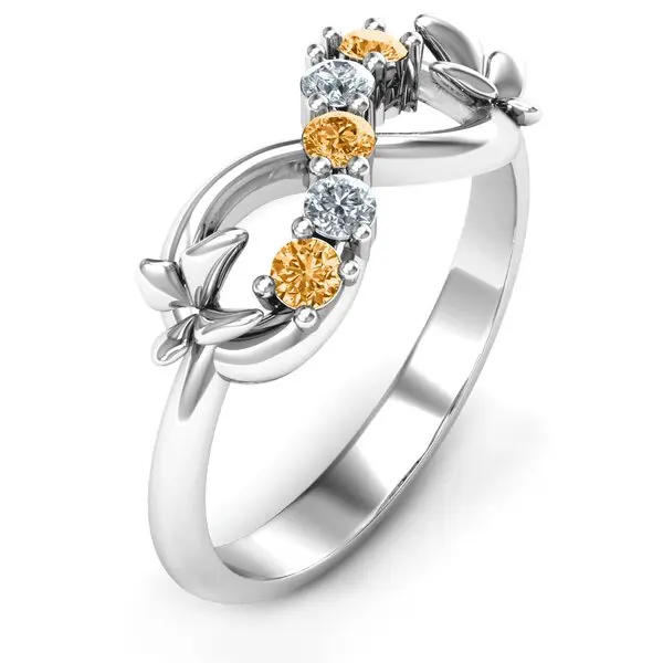 Jewlr 5 Stone Infinity With Soaring Butterflies