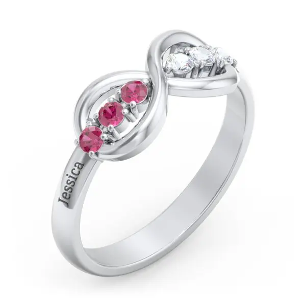 Jewlr Engravable Infinity Ring With Birthstones