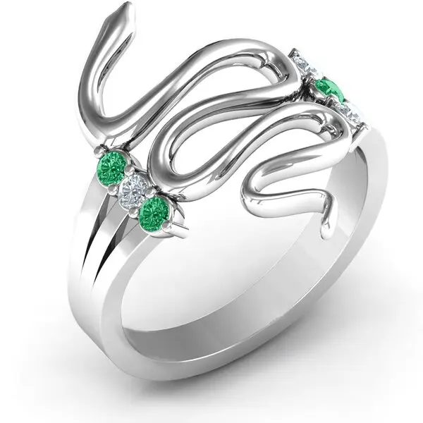Jewlr Zig Zag Snake Ring Snake Ring With Birthstone