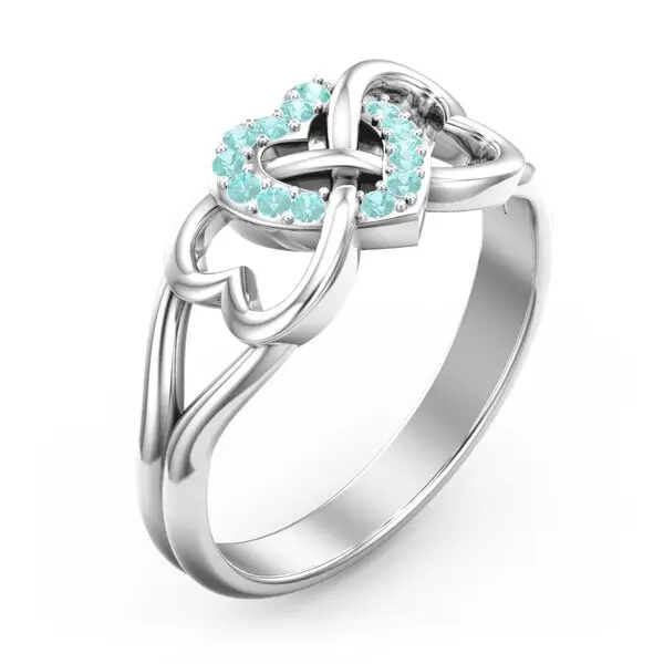 Jewlr Triple Heart Infinity Ring