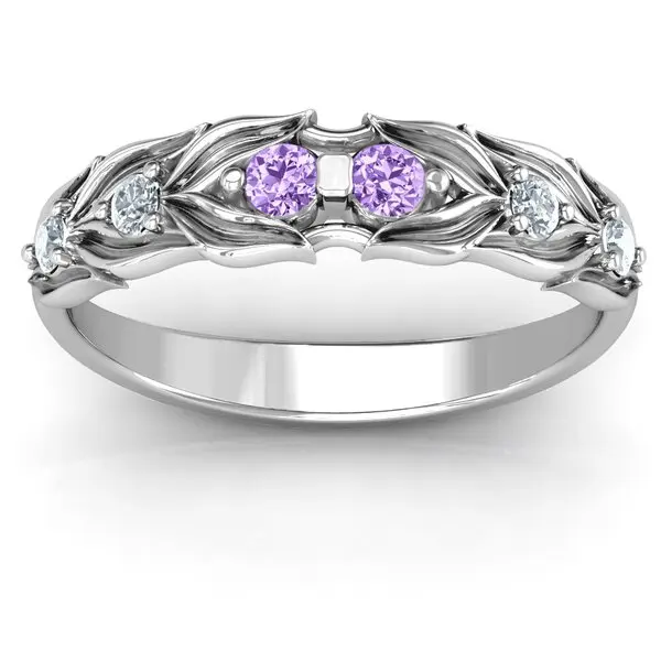 Jewlr Leaves Of Love 6 Stone Ring