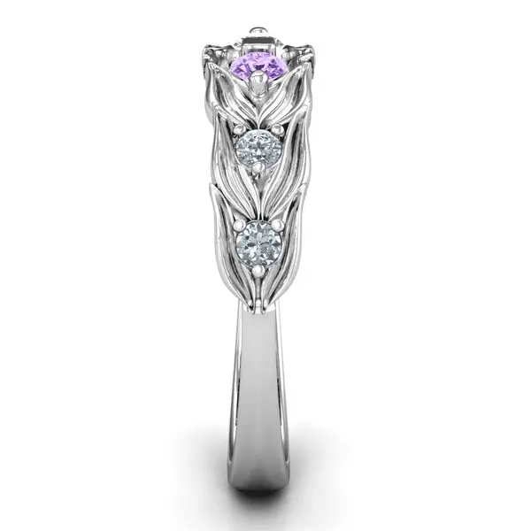 Jewlr Leaves Of Love 6 Stone Ring