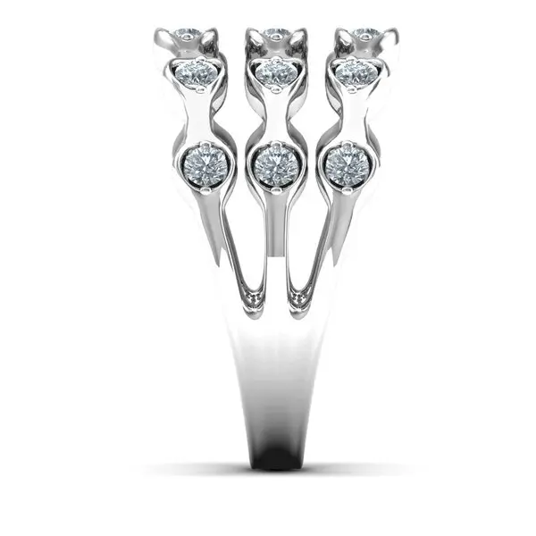 Jewlr Alternating Stone Fashion Wave Ring