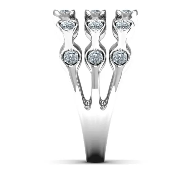 Jewlr 3 Row Fashion Wave Ring