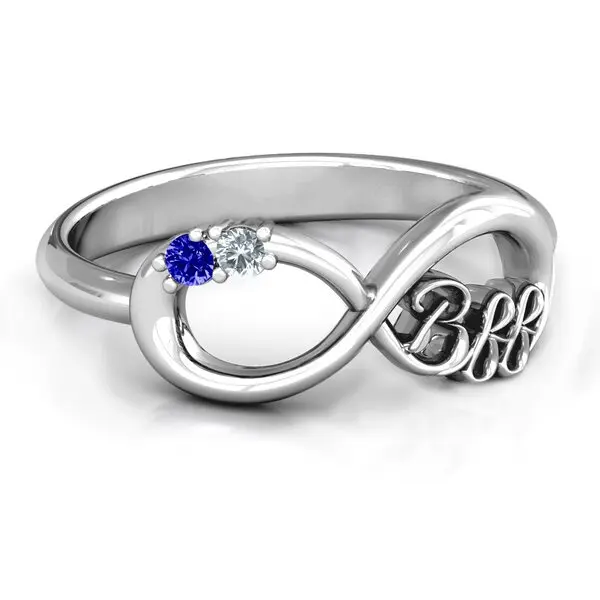 Jewlr Bff Friendship Infinity Ring With 2 7 Stones