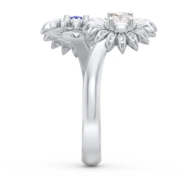 Jewlr Sunflower Birthstone Bypass Ring