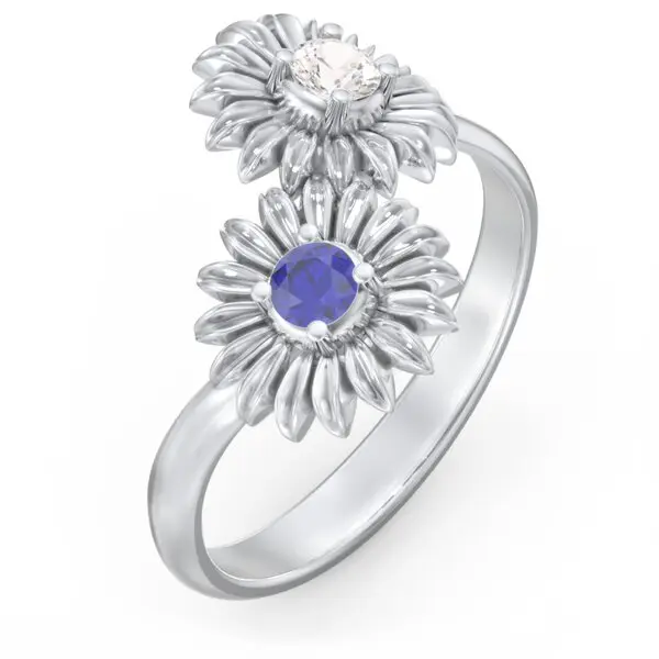 Jewlr Sunflower Birthstone Bypass Ring