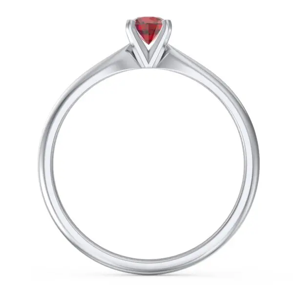 Jewlr 1/4 Ct. Round Gemstone Engaget Ring With Tapered Band