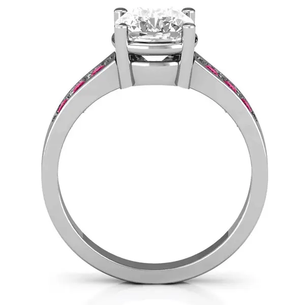 Jewlr Cushion Cut Solitaire With Accents Ring