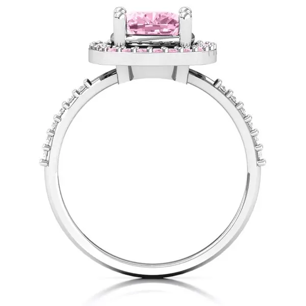 Jewlr Cushion Cut Statet Ring With Halo