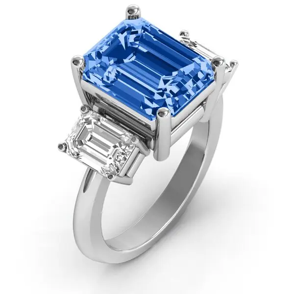 Jewlr Emerald Cut Trinity Ring
