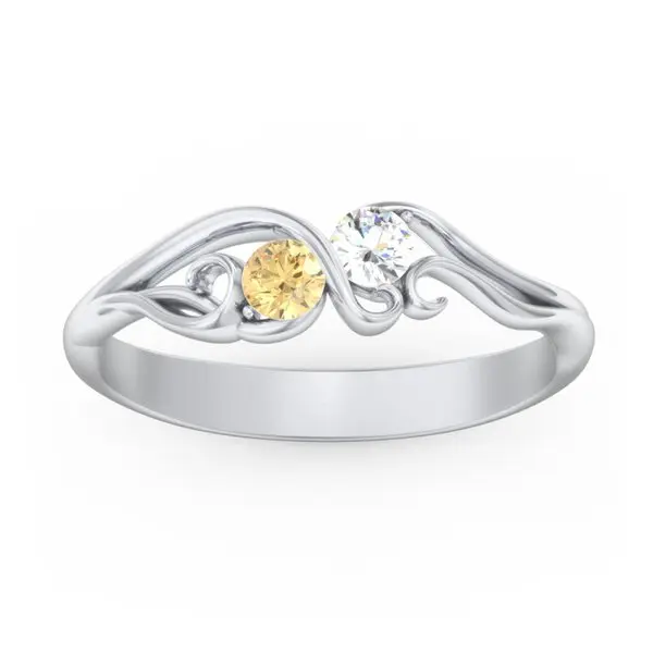 Jewlr Swirl Of Style Birthstone Ring