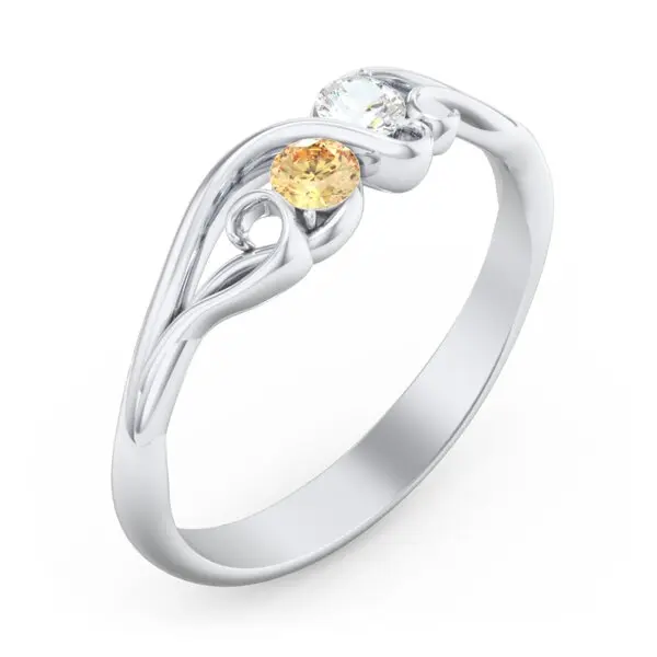 Jewlr Swirl Of Style Birthstone Ring