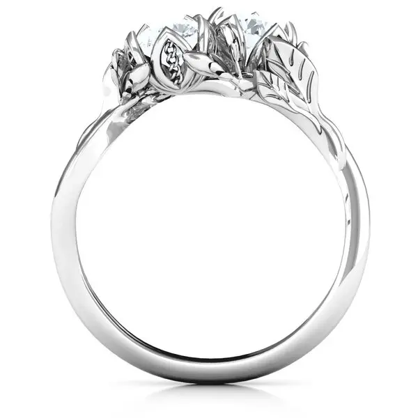 Jewlr Be-leaf In Love Double Gemstone Floral Ring