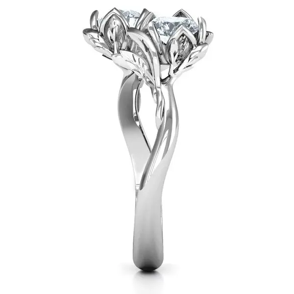 Jewlr Be-leaf In Love Double Gemstone Floral Ring