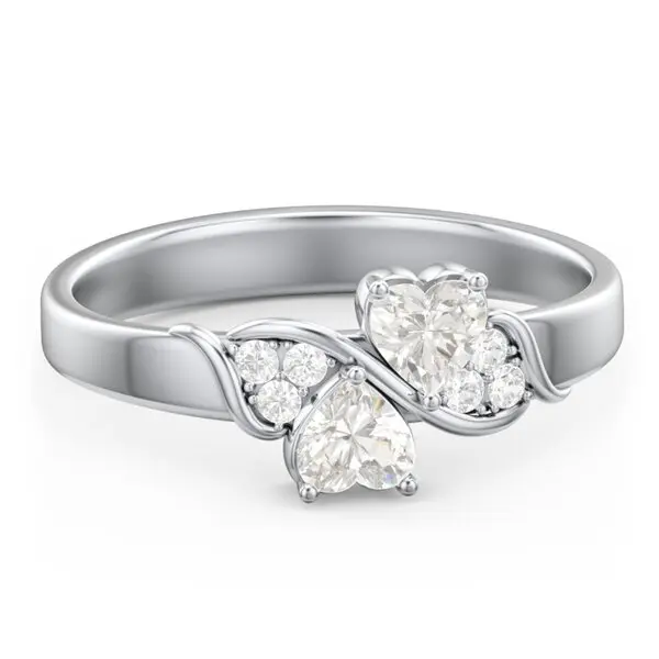 Jewlr Heart Of Hearts With Accent Stones Ring
