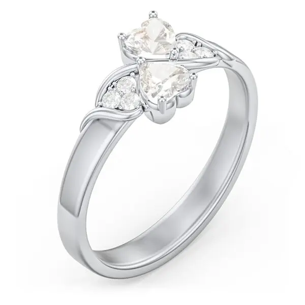 Jewlr Heart Of Hearts With Accent Stones Ring