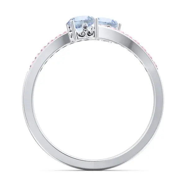 Jewlr Two Stone Ring With Sparkling Accents And Filigree Settings