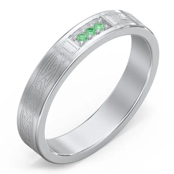 Jewlr Celtic Trinity Knot Wedding Band With Accents