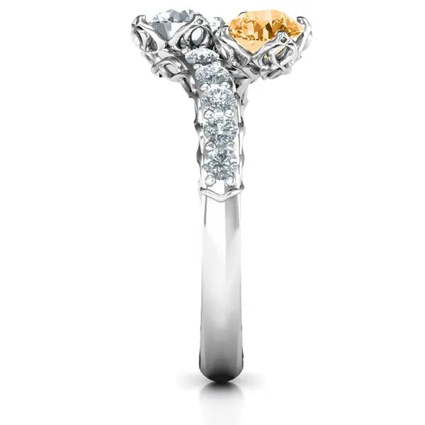 Jewlr Intricate Infinity Two Stone Ring