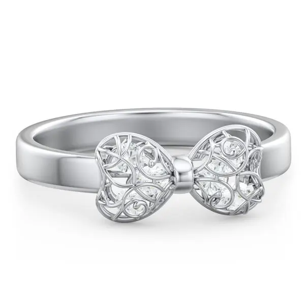 Jewlr Adorable Bow Cage Ring