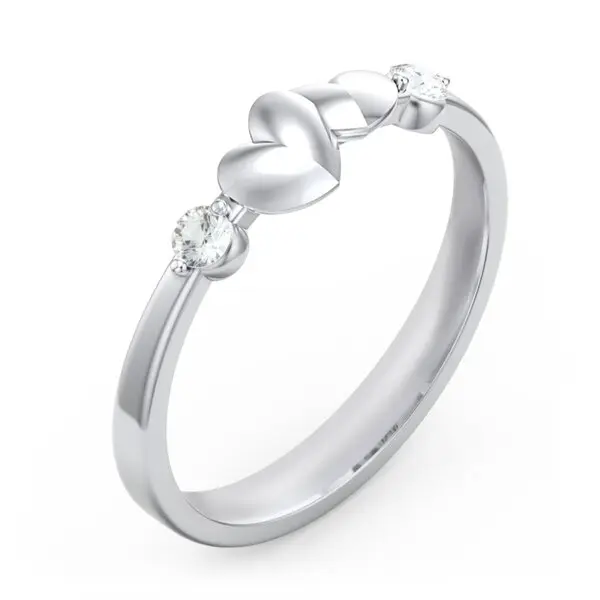 Jewlr Heart-to-heart Ring With Accent Stones