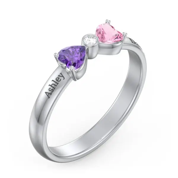 Jewlr Birthstone Bow Ring With Bezeled Accent