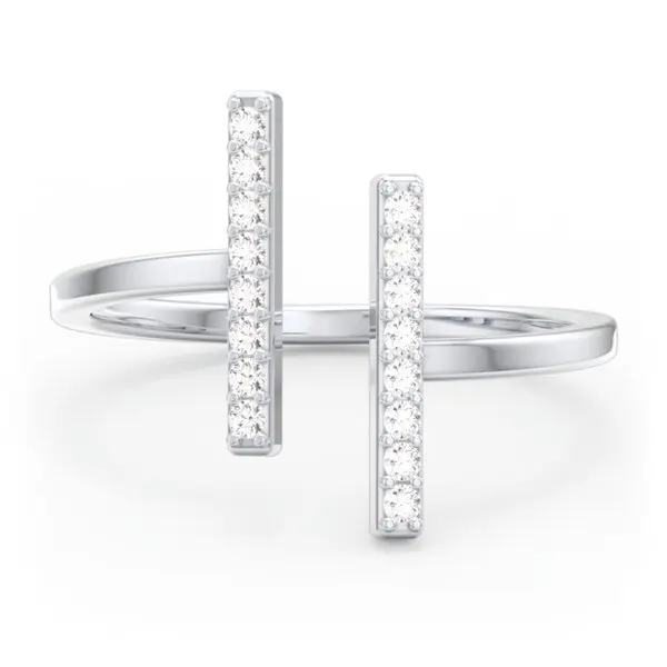 Jewlr Double Bar Ring With Accents