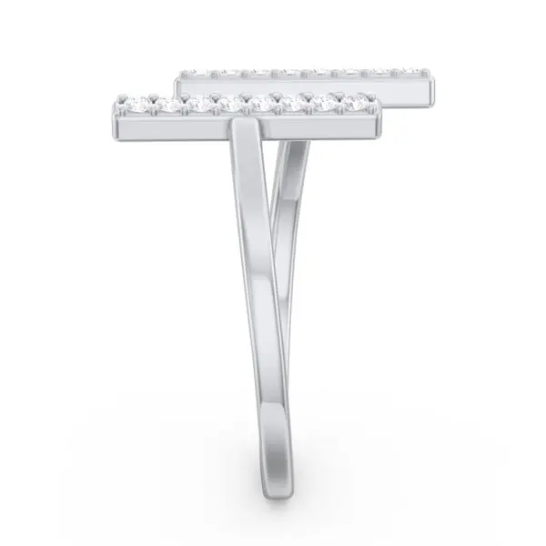 Jewlr Double Bar Ring With Accents