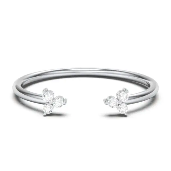 Jewlr Open Cuff Ring With Accents