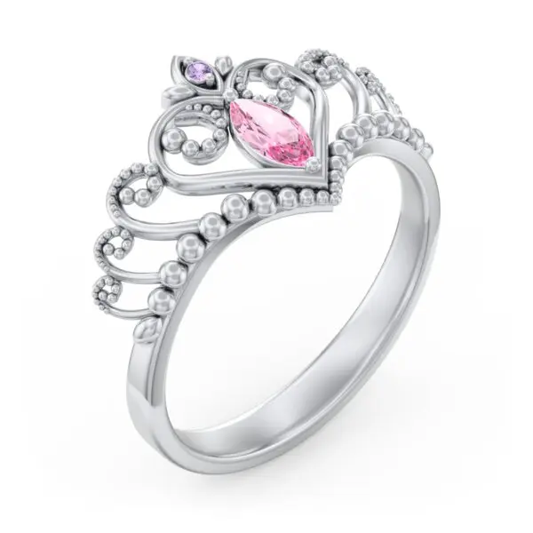 Jewlr Heart Tiara Ring With Marquise Gemstone