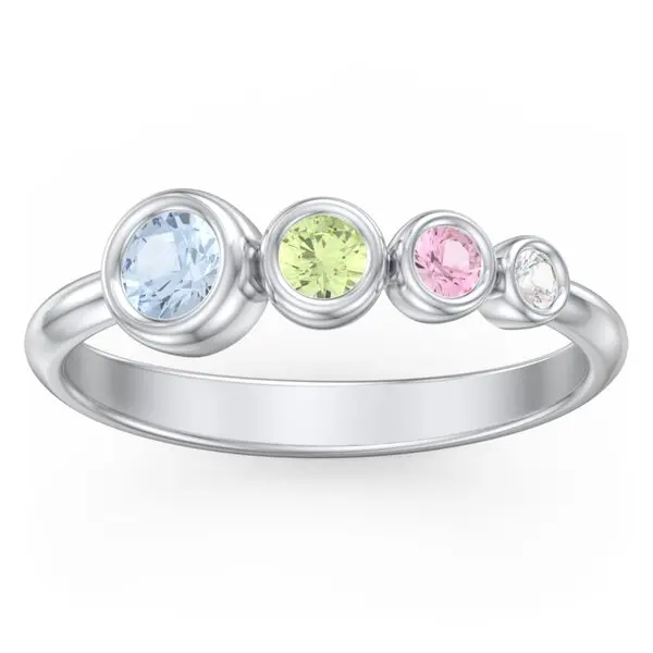 Jewlr Generations 4-stone Bezel Set Mother's Ring