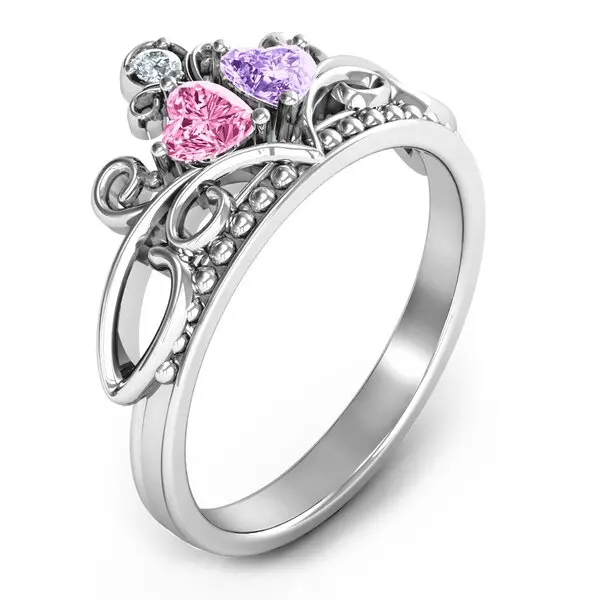 Jewlr Ever Enchanted Double Heart Tiara Ring