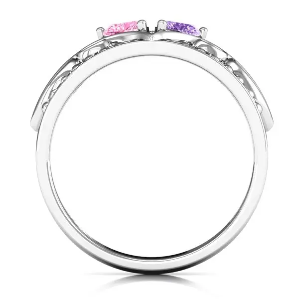 Jewlr Ever Enchanted Double Heart Tiara Ring