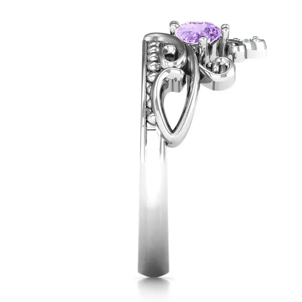 Jewlr Ever Enchanted Double Heart Tiara Ring