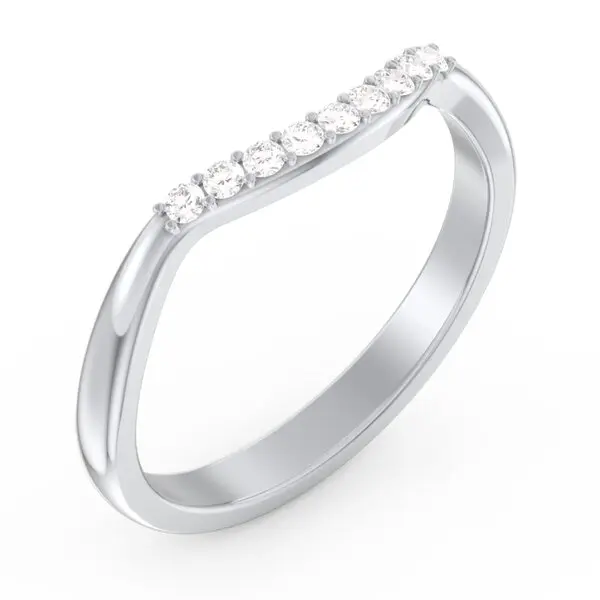 Jewlr Curved Wedding Band With Accents