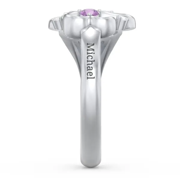 Jewlr Engravable Intertwined Triple Heart Ring With Gemstones