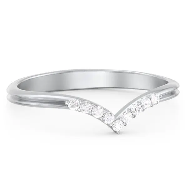 Jewlr V-band Wedding Ring With Accents