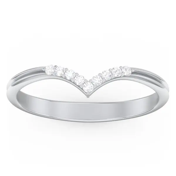 Jewlr V-band Wedding Ring With Accents