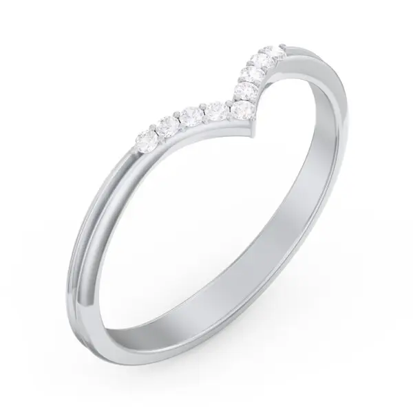 Jewlr V-band Wedding Ring With Accents