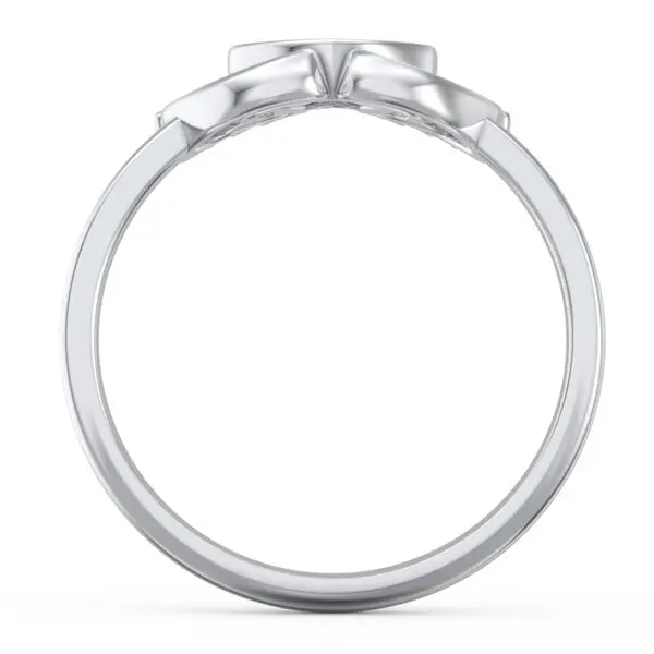 Jewlr Baby Footprint And Heart Ring With Gemstones