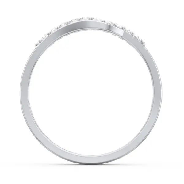 Jewlr Curved Asymmetrical Wedding Band With Accents