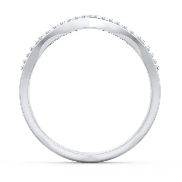 Jewlr Deep-v Wedding Band With Milgrain And Accents